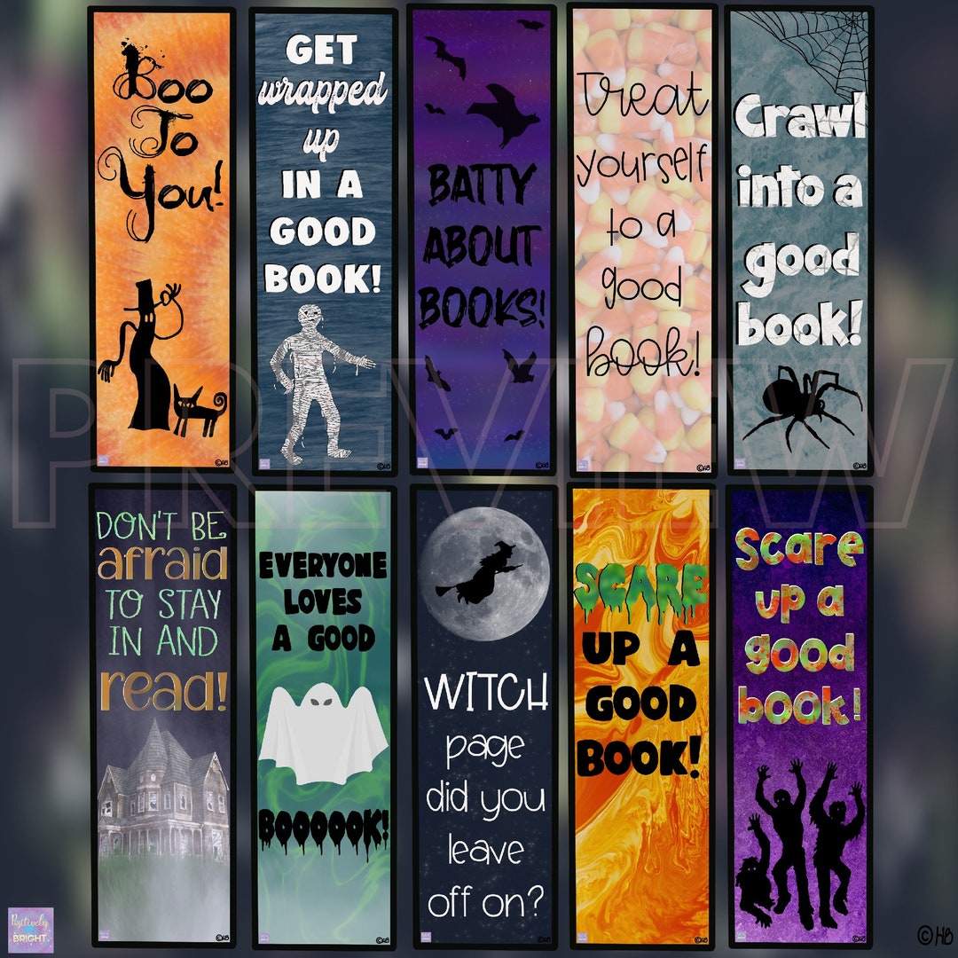 Halloween Bookmarks - Printable - Etsy