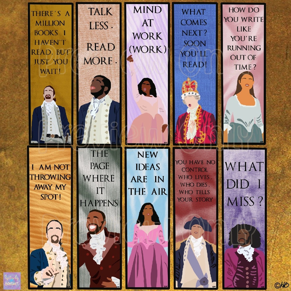 Hamilton Inspired Printable Bookmarks - Etsy