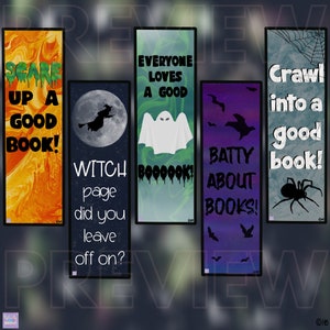 Halloween Bookmarks - Printable - Etsy