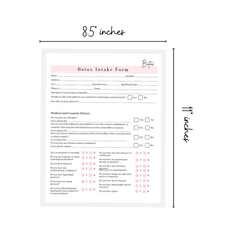 Botox Intake Consent and Aftercare Form Digital Downloads | Etsy Botox Intake Consent and Aftercare Form Digital Downloads | Etsy