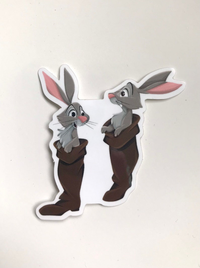 Cute Rabbits in Boots Vinyl Sticker | Etsy