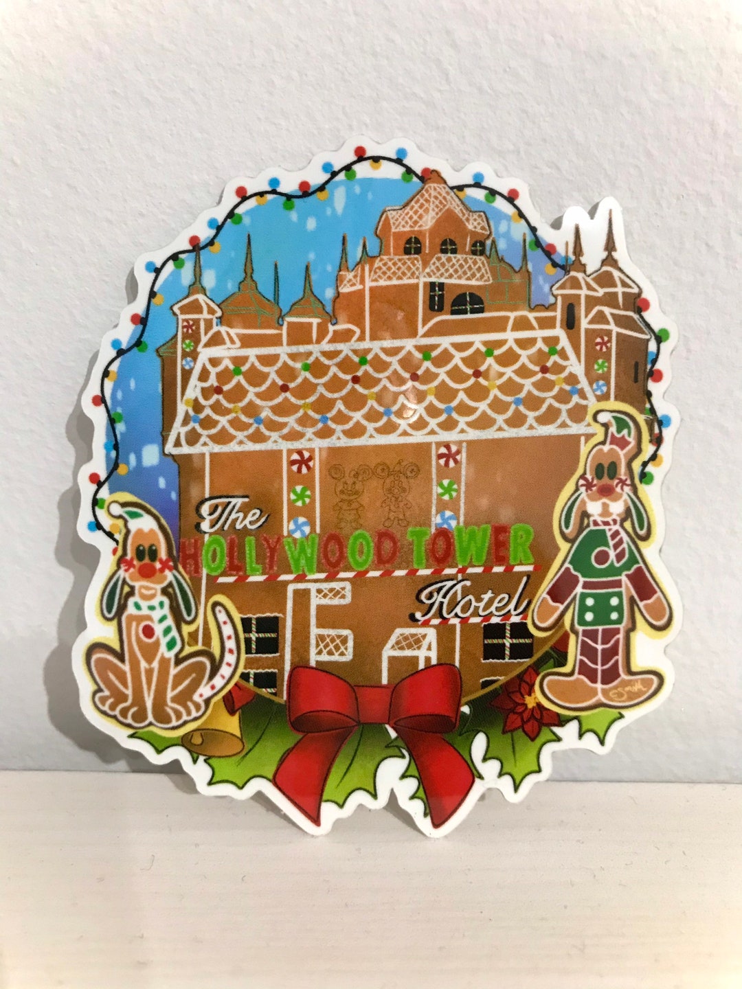 Gingerbread Tower of Terror Sticker Pluto & Goofy Christmas ...