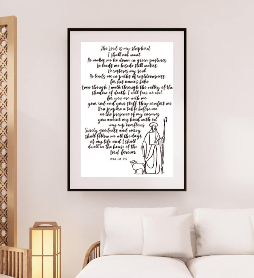 Psalms 23 Digital Download, Scripture Wall Art, Printable Biblical ...