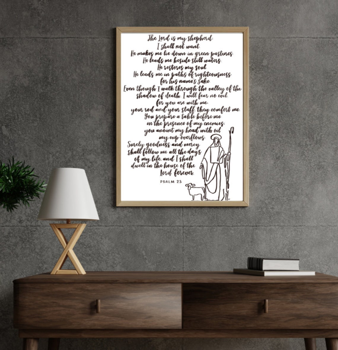 Psalms 23 Digital Download, Scripture Wall Art, Printable Biblical ...