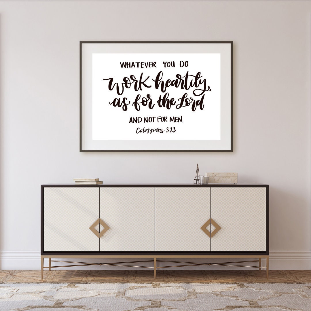 Colossians 3:23 Digital Download, Scripture Wall Art, Printable ...