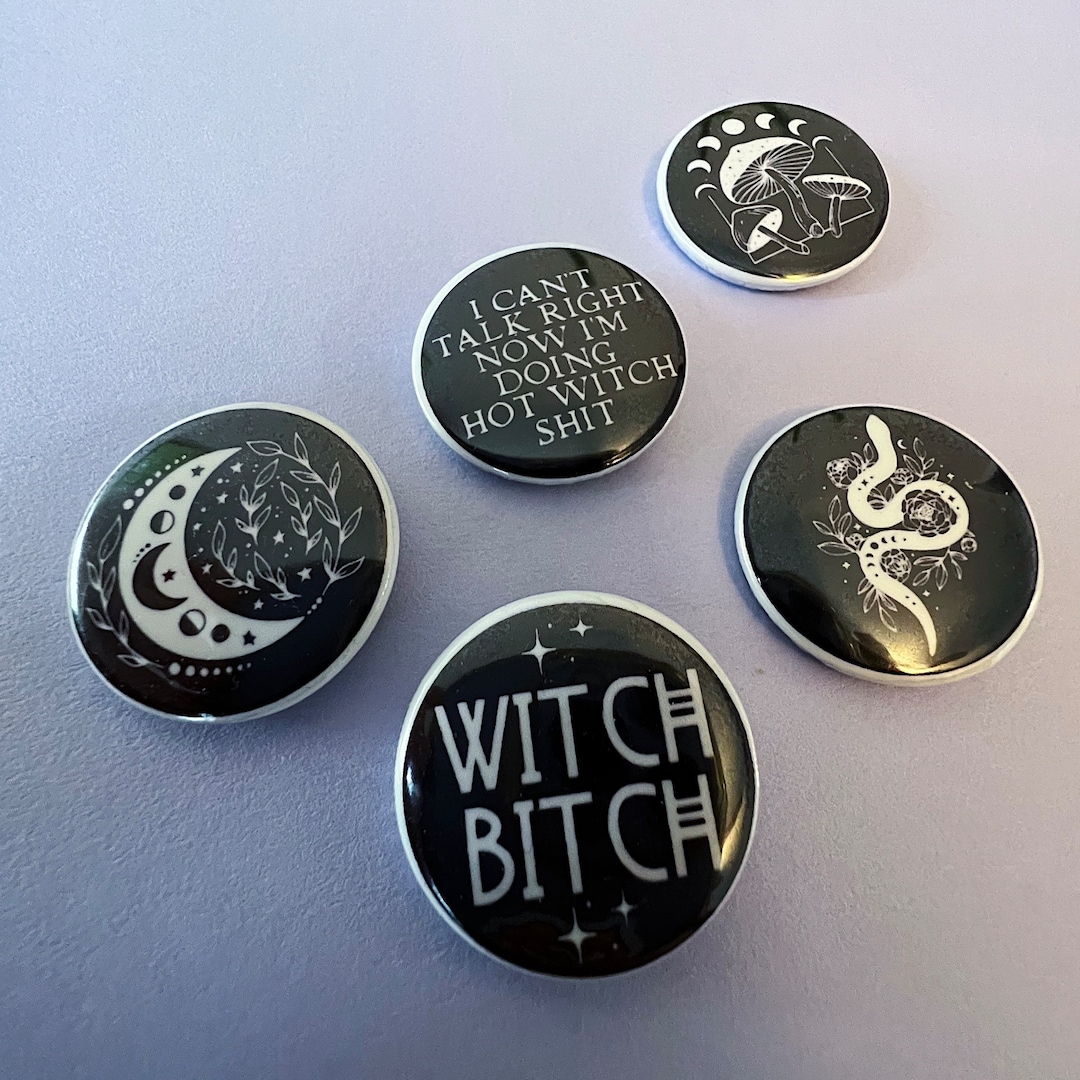 Witchy Button Pin Pack 5 Buttons - Etsy