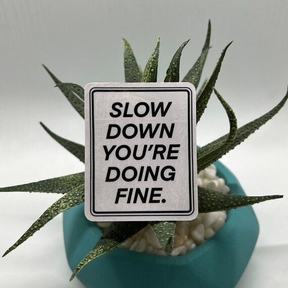 Slow Down Youre Doing Fine Sticker - Etsy