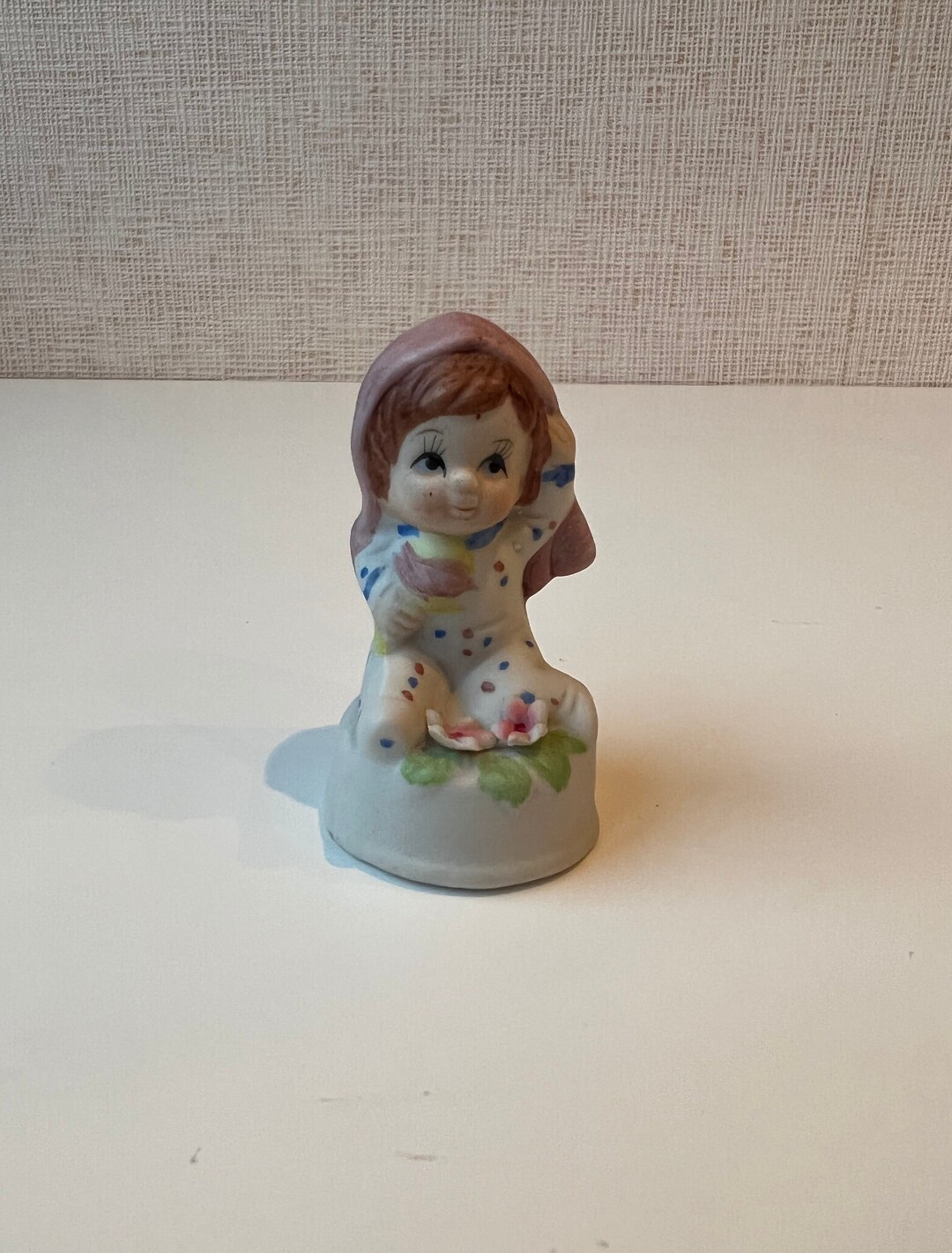 Vintage Girl Figurine, Matte Ceramic Small Girl Statuette, Ceramic Baby ...