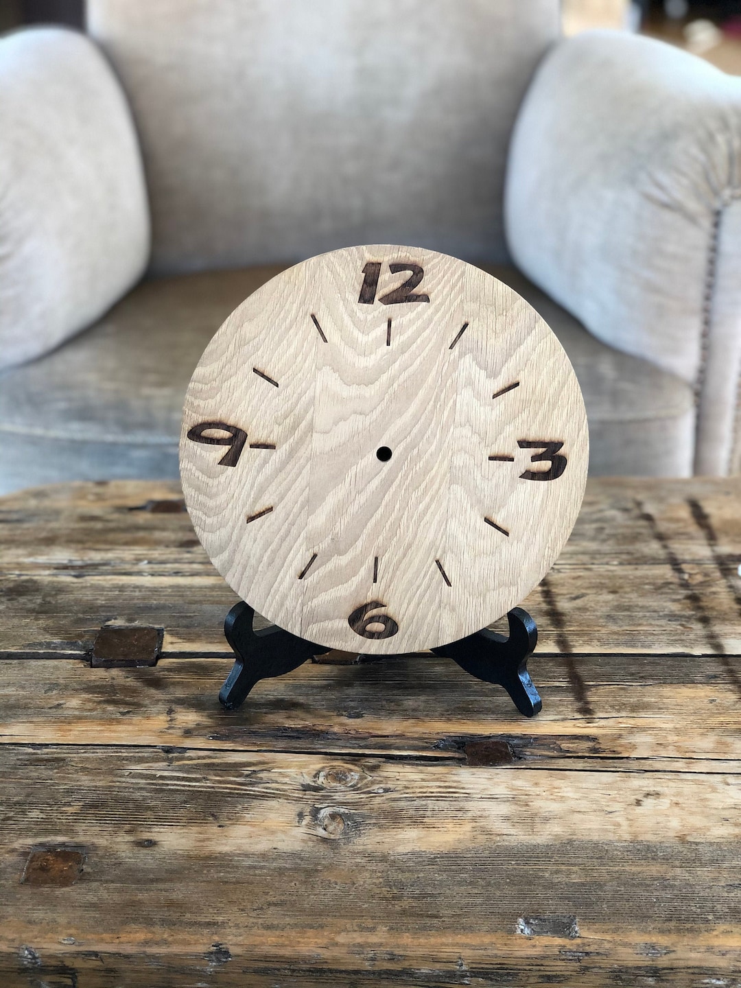 Unfinished Wooden Wall Clock Face, DIY Circle Shape Wood Clock, Oak ...