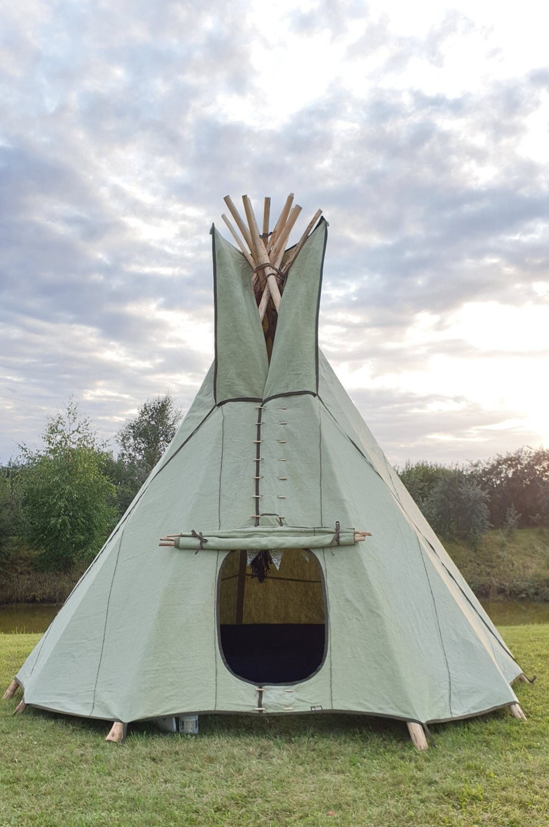 Cheyenne Tipi Tent, 13ft, Natural Glamping Teepee - Etsy