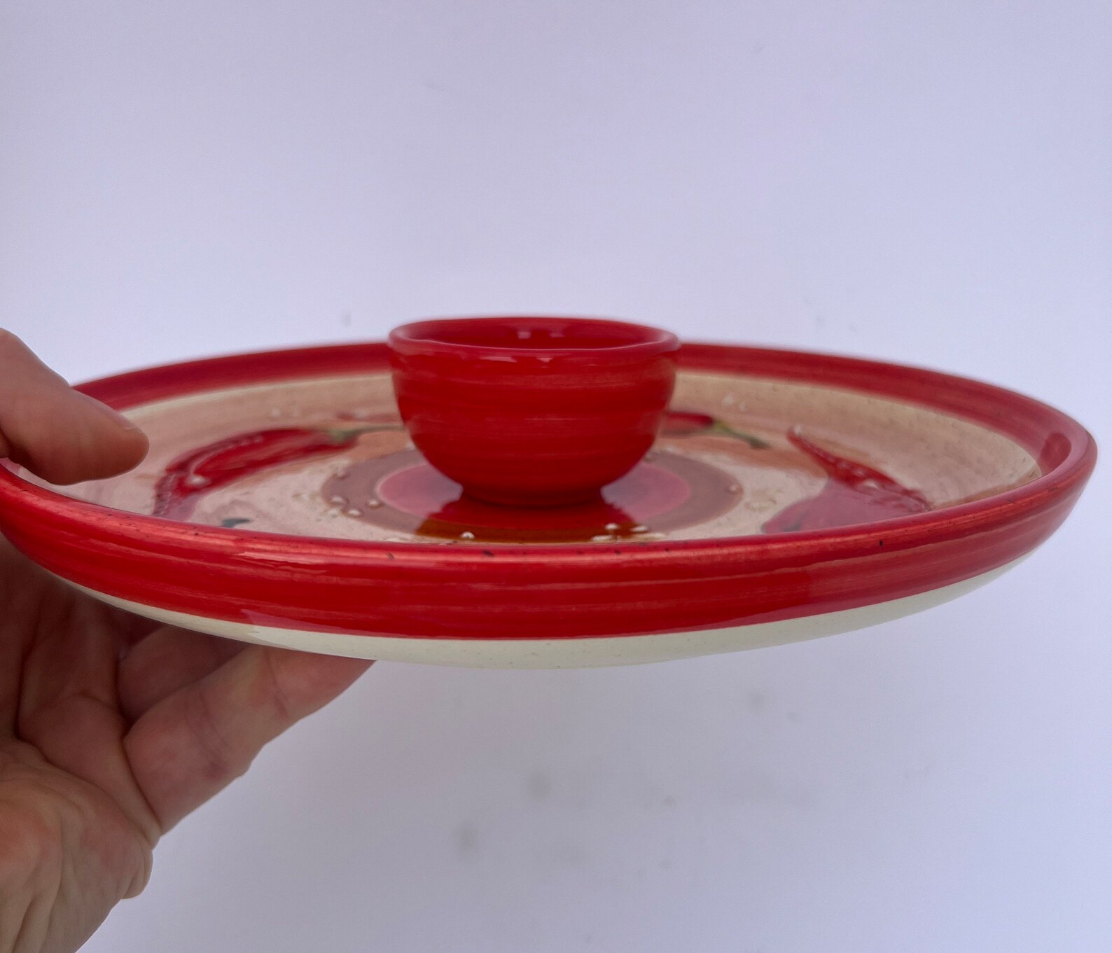 Vintage Divided Plate, Serving Platter, Pottery Serving Snack Dish ...