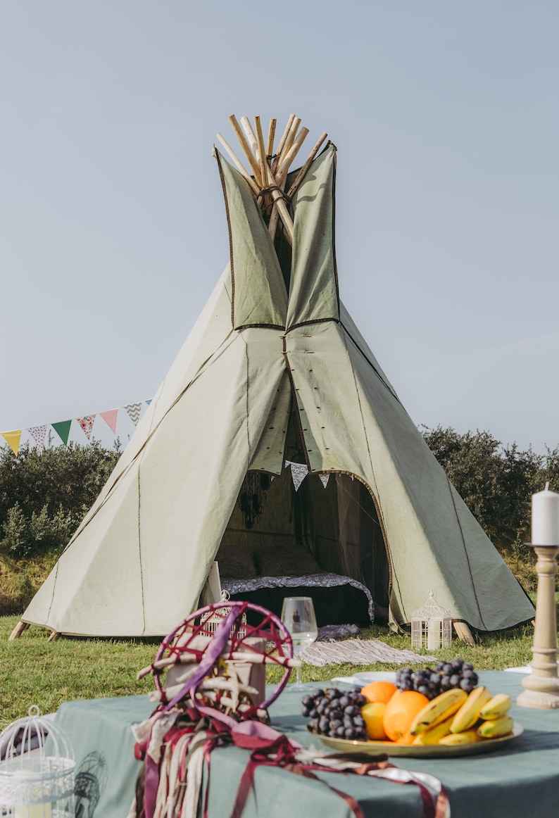 Cheyenne Tipi Tent, 13ft, Natural Glamping Teepee - Etsy