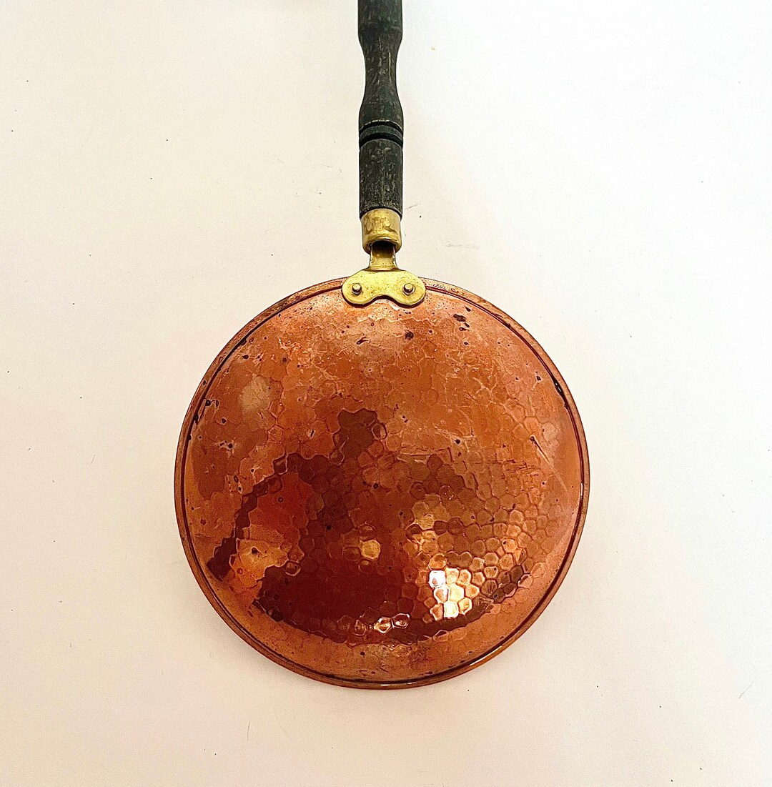 Vintage Copper Ladle, Copper Metal Spoon, Wooden Handle Ladle for ...