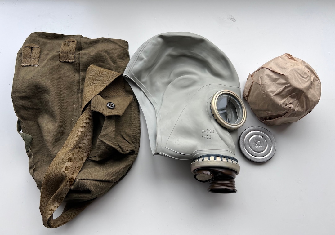 Vintage Gas Mask, Soviet GP 5 Gas Mask. Full Set of Russian Gas Mask. Rubber Gas Mask Kit ...