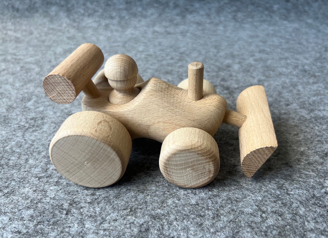 Wooden Tractor Toy, Handmade Wood Toy Farmer Tractor, Wooden Car, 100% ...