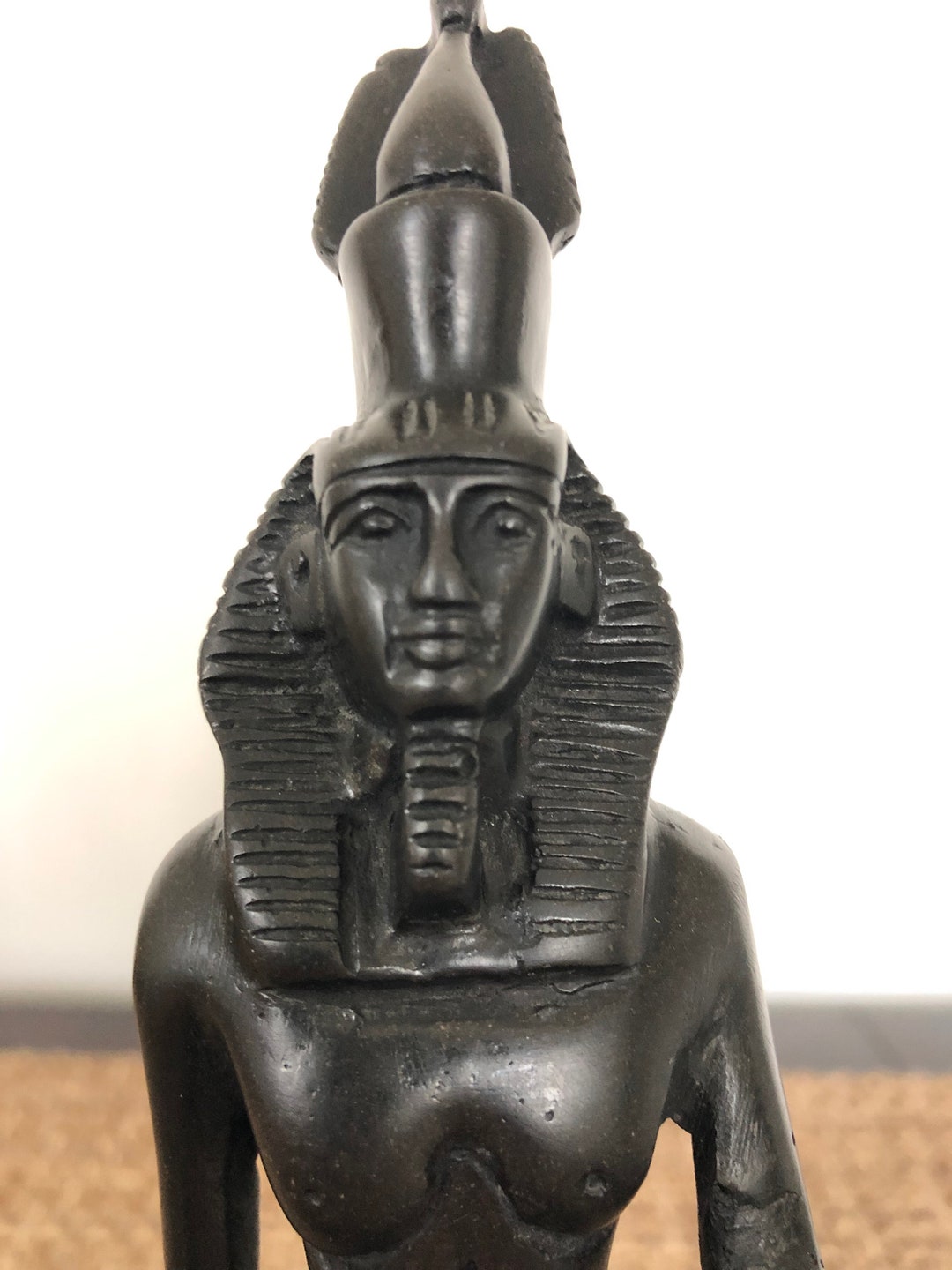 Vintage Egyptian Sculpture, 10" Egyptian God Amun Ra Statuette, Heavy ...
