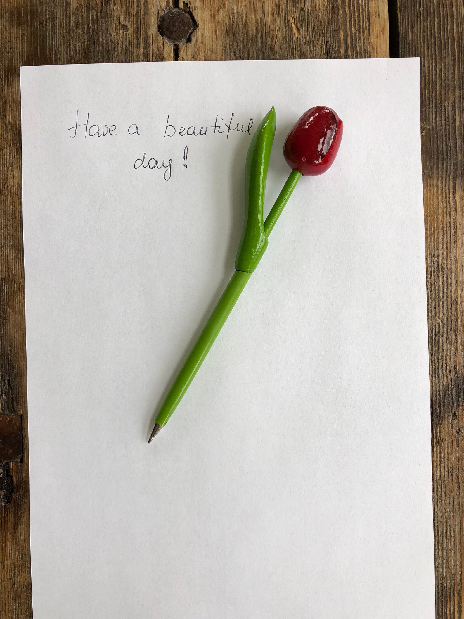 Wooden Tulip-pen Red Tulip Pen 7.5'' Flower Design - Etsy UK