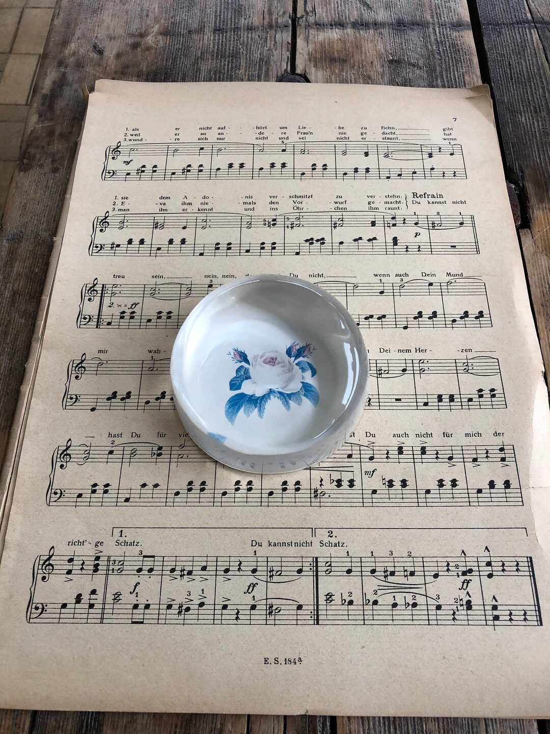 Vintage Resin Paperweight, White Rose Picture Paperweight, Clear Resin ...