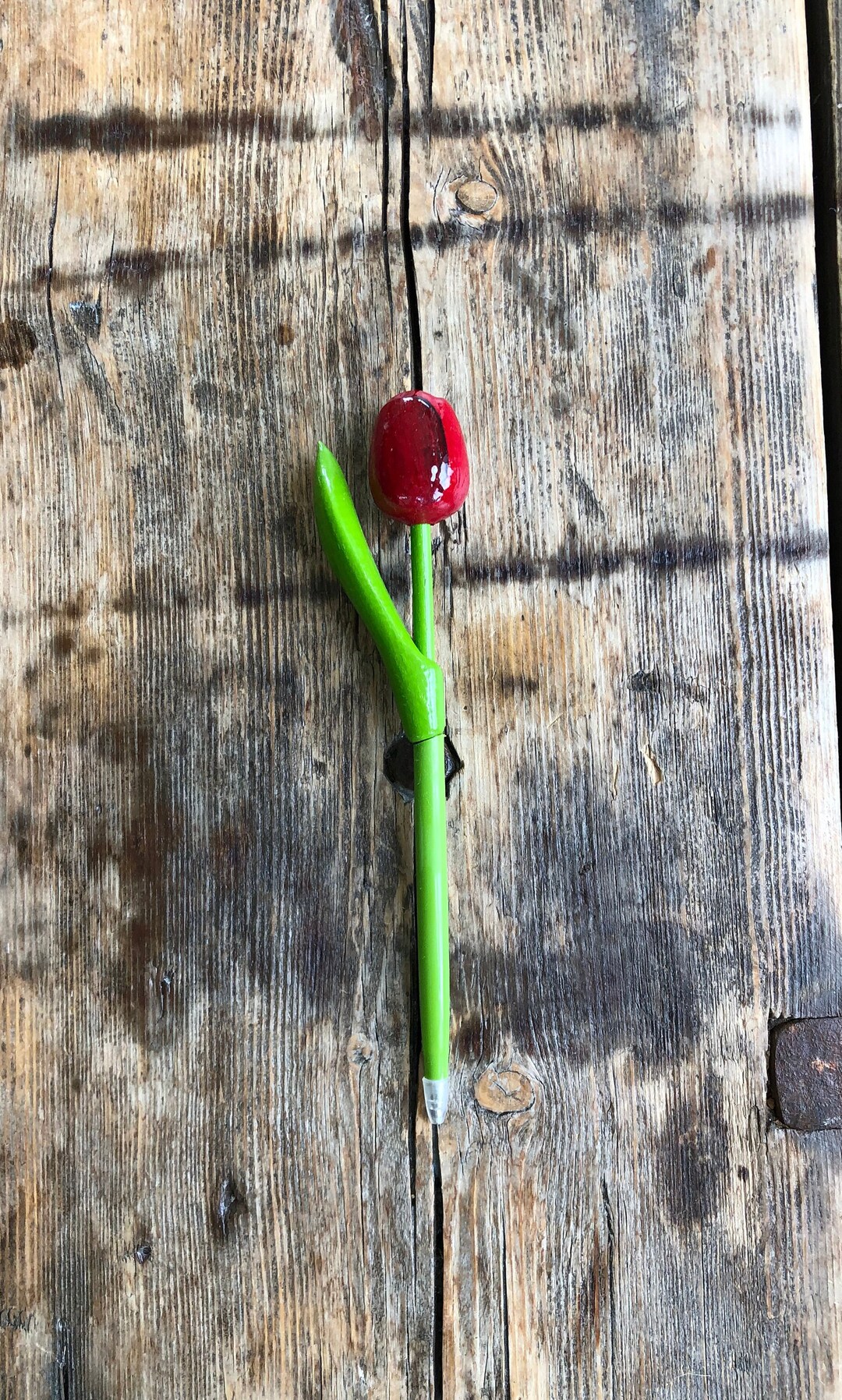 Wooden Tulip-pen, Red Tulip Pen , 7.5'' Flower Design Pen, Handmade ...