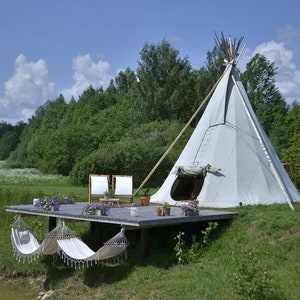 Tipi Tent 5m, 16ft Cheyenne Style Teepee Tent, 100% Natural Material ...
