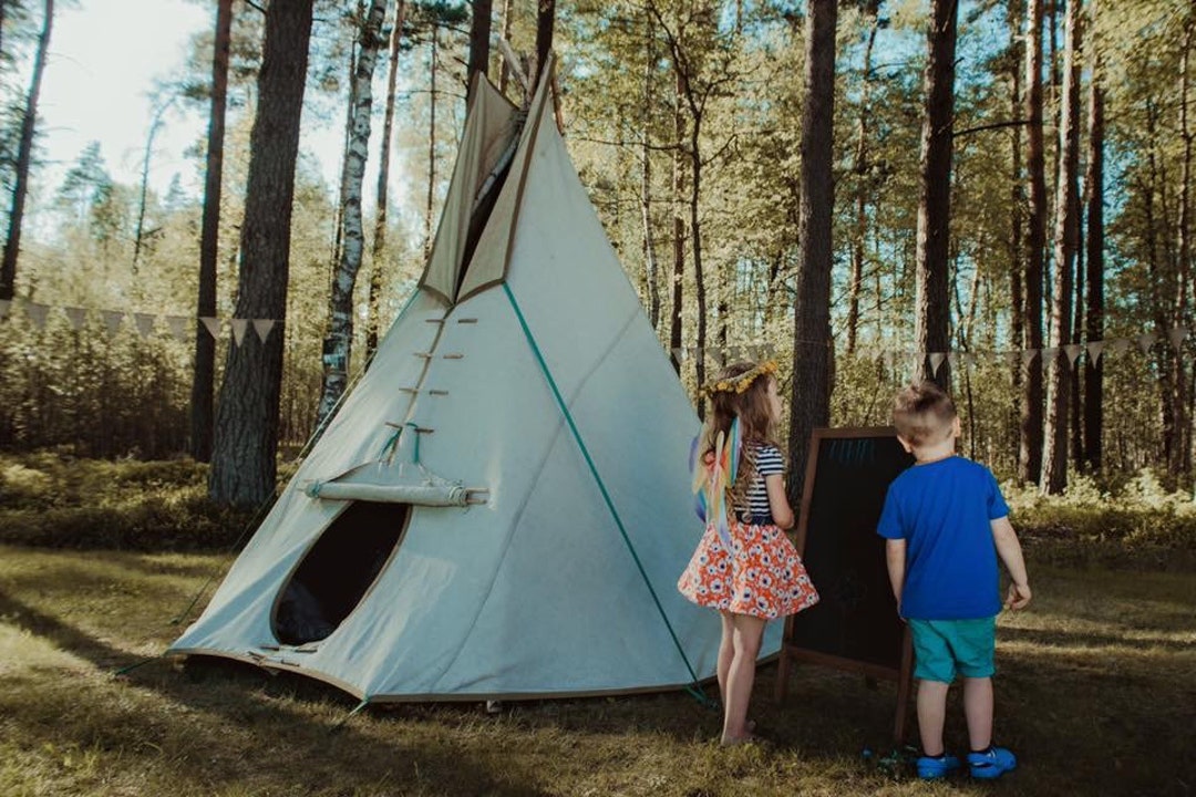 Tipi Tent 2.5m, 8ft Cheyenne Style Teepee Tent, 100% Natural Material ...