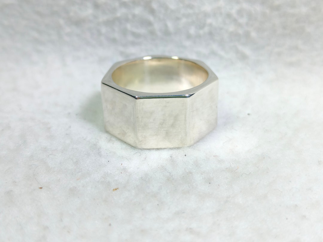 Bolt Nut Ring, Sterling Silver Ring, Industrial Style Jewelry, Unique ...