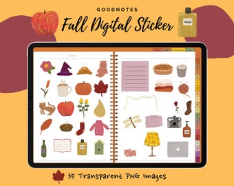 Autumn Digital Sticker Set for Goodnotes Notability - Etsy