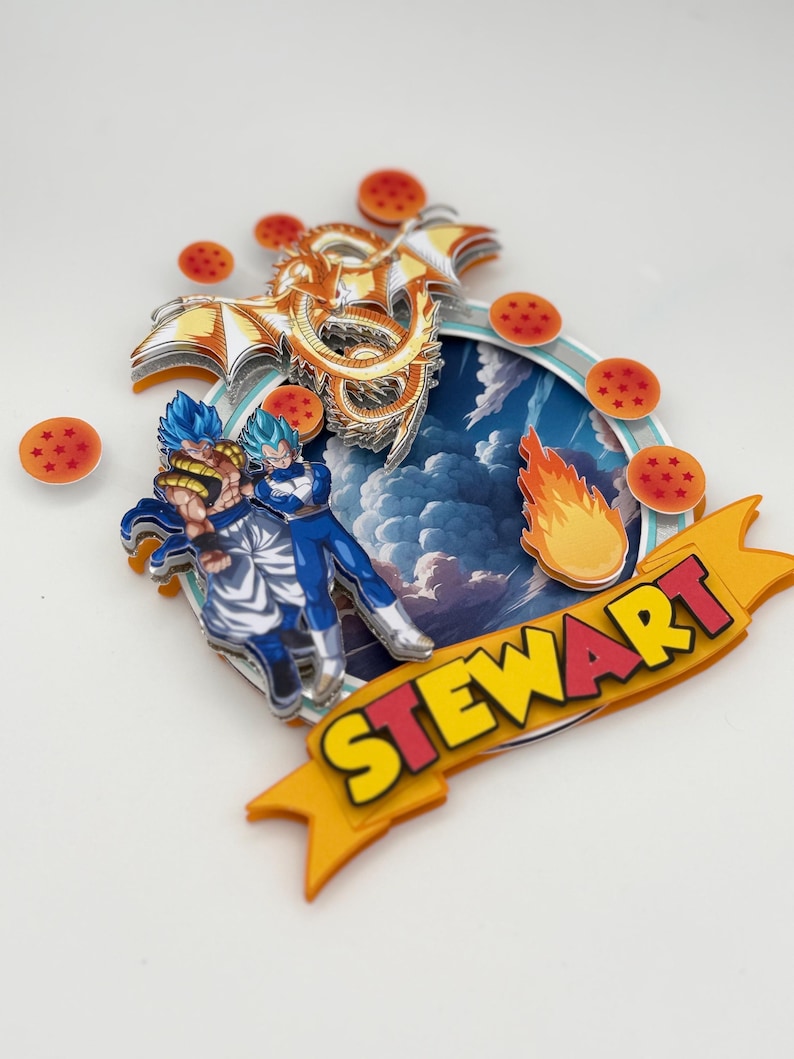 Dragon Ball Z Birthday Cake Topper, Custom Name Anime Party Topper, DBZ ...