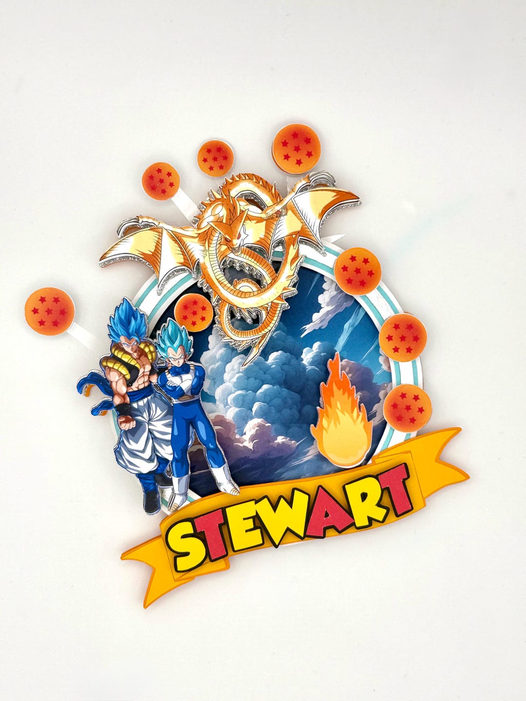 Dragon Ball Z Birthday Cake Topper, Custom Name Anime Party Topper, DBZ ...