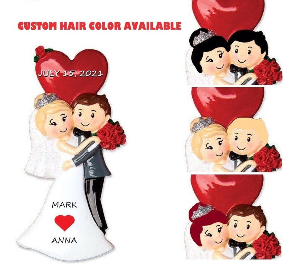 Couple Wedding Personalized Ornament Christmas Newlywed Ornament