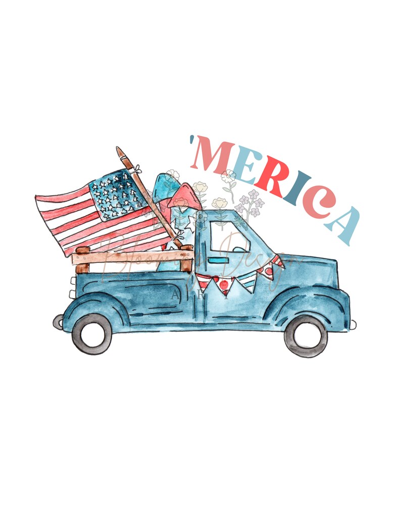 4th of July Truck PNG | 'merica | Sublimation - Etsy