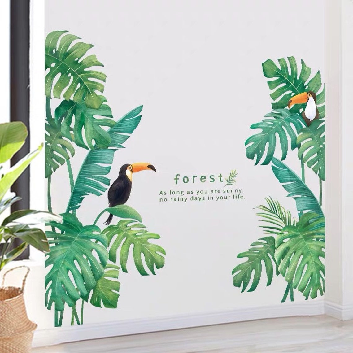 Tropical Rainforest Wall Stickers Green Plant Wall Stickers | Etsy