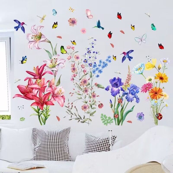 Wildflower Wall Decal - Etsy