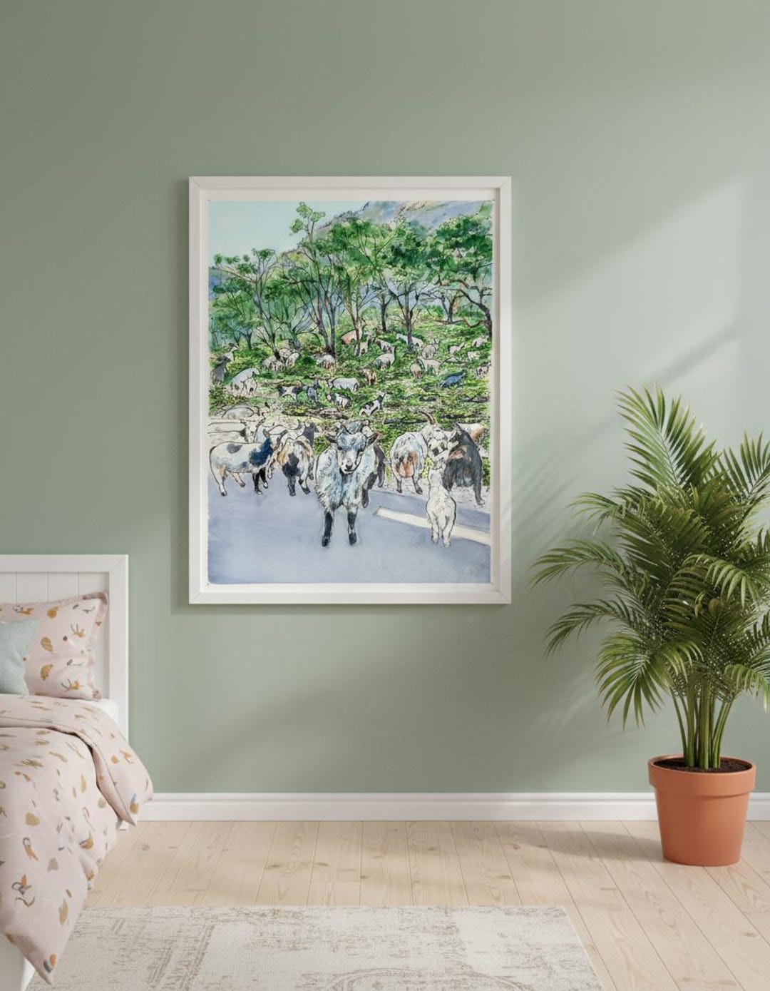 A3 Poster Scenery- Goats in Undredal Valley Blocking the Road With ...