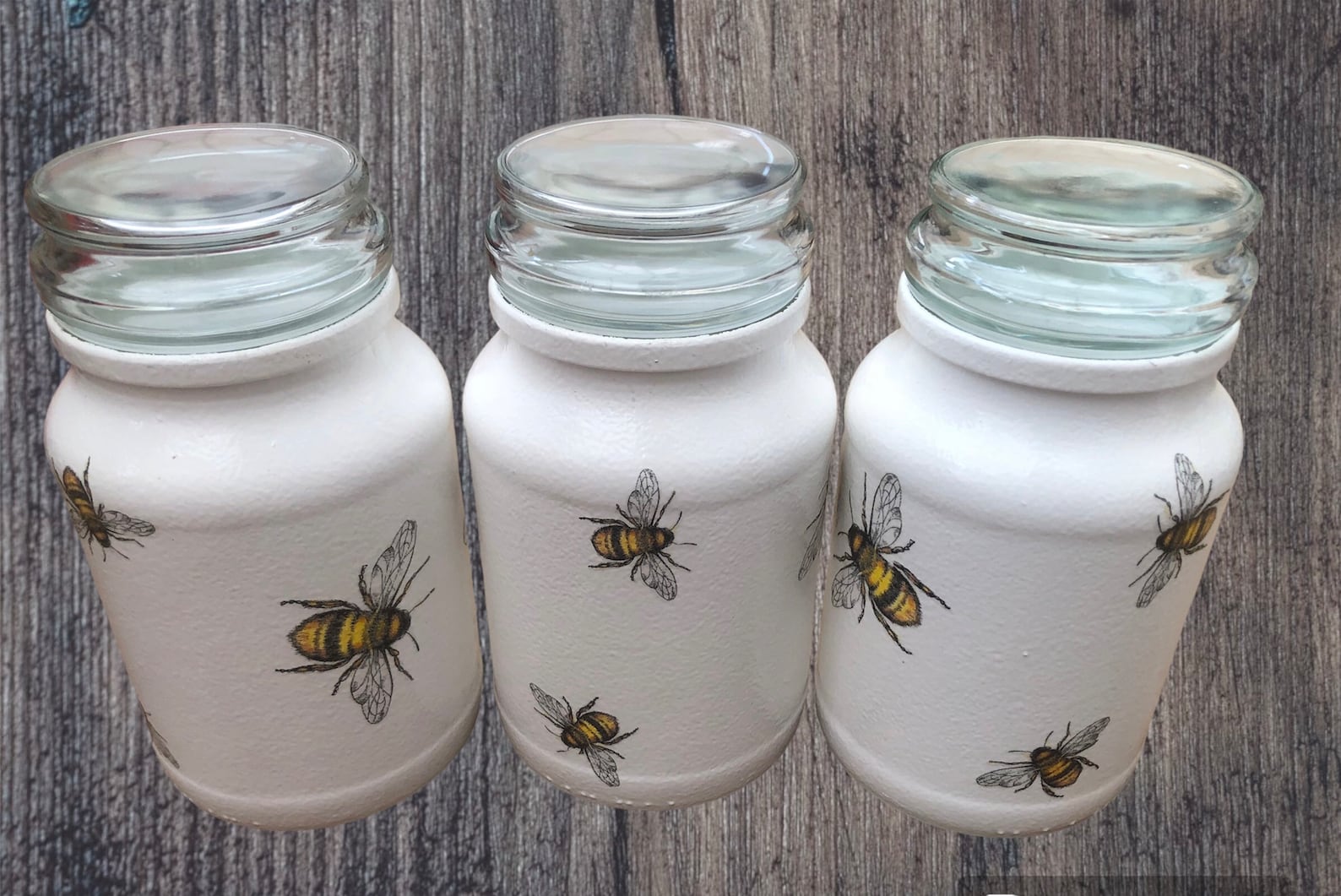 Bee Kitchen Canisters , Bee Jars With Tea Coffee Sugar , Jars for ...
