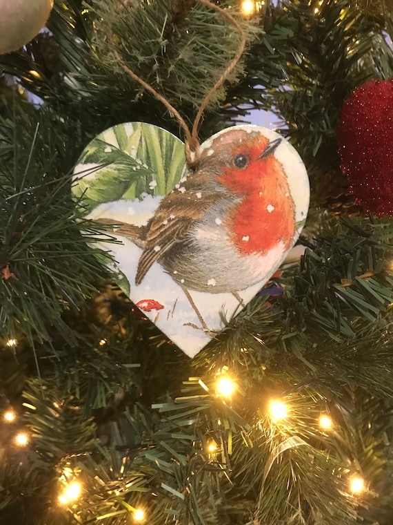 Robin Hanging Decor Tree Decor With Festive Robin Wall - Etsy UK