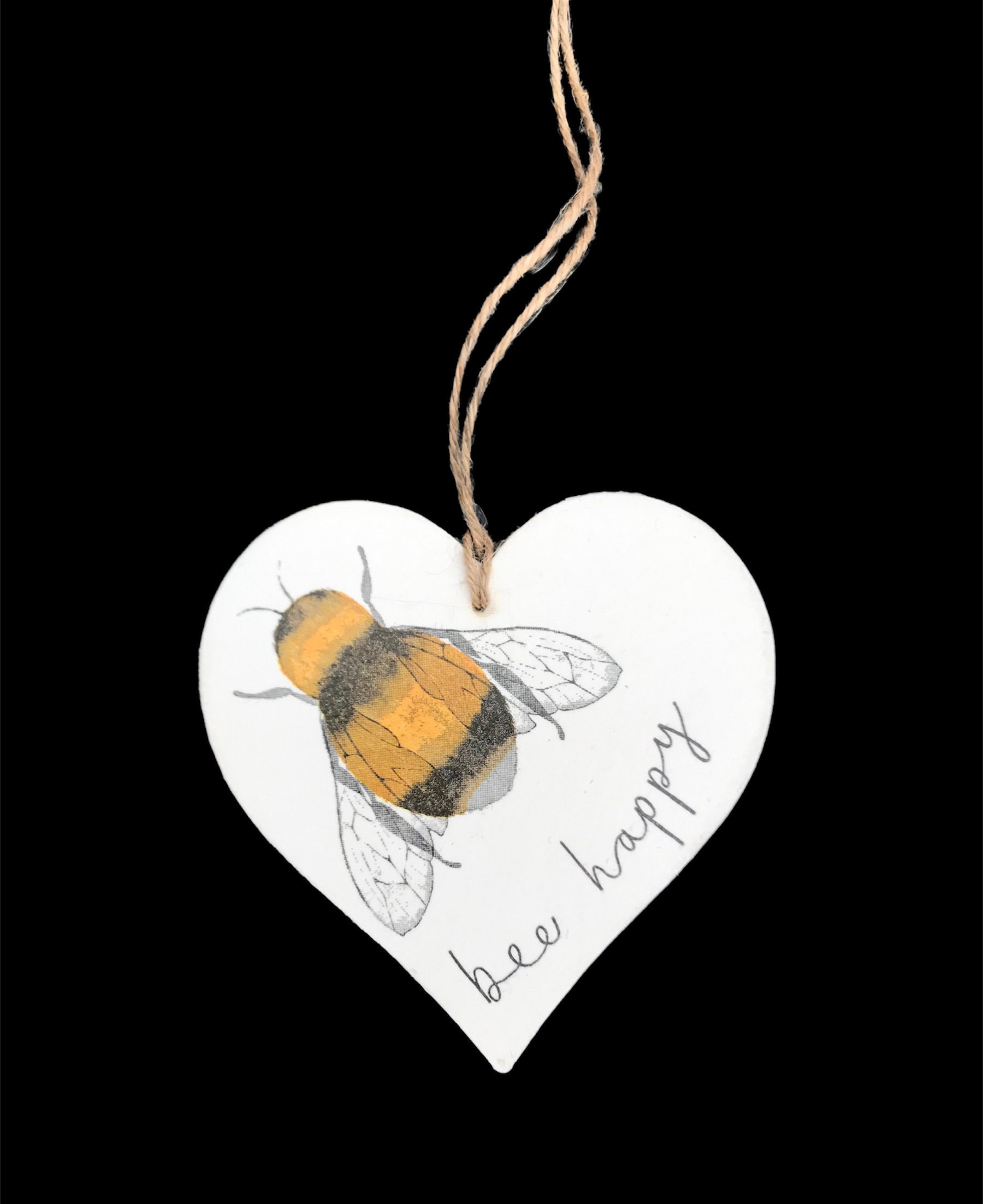 Bee happy hanging heart bee happy bee happy gifts bee - Etsy.de