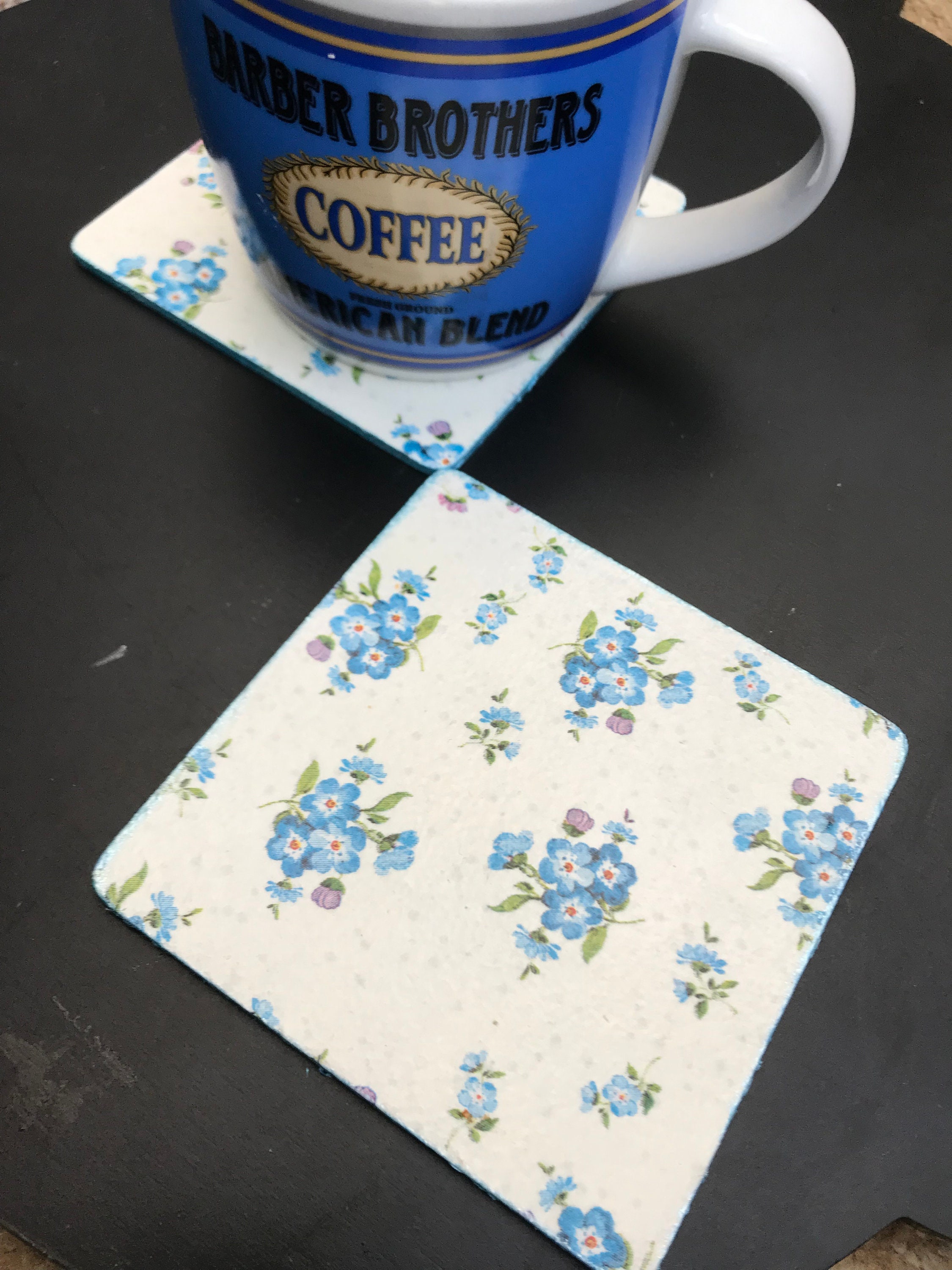 Forget Me Not Coasters blue Flower Coasters Forget Me Not - Etsy