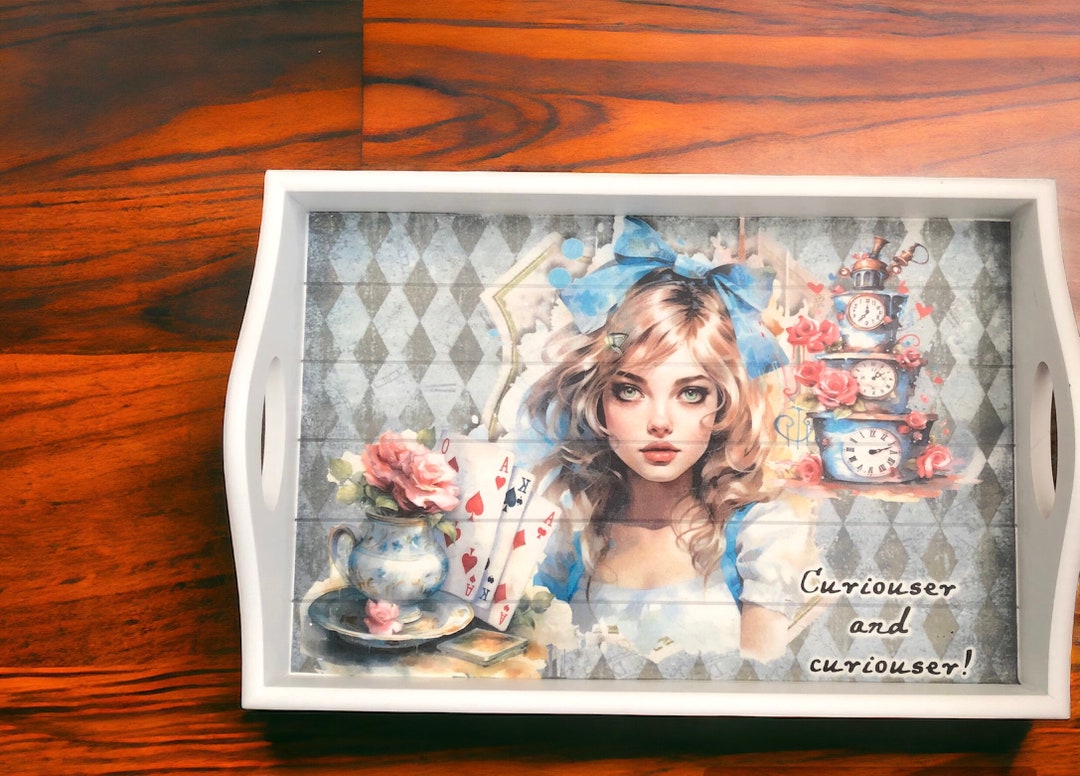 Alice Wooden Sofa Tray, Alice Gifts, Sofa Tray With Spring Loaded Legs ...