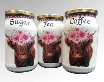 Highland Cow Canisters - Etsy UK