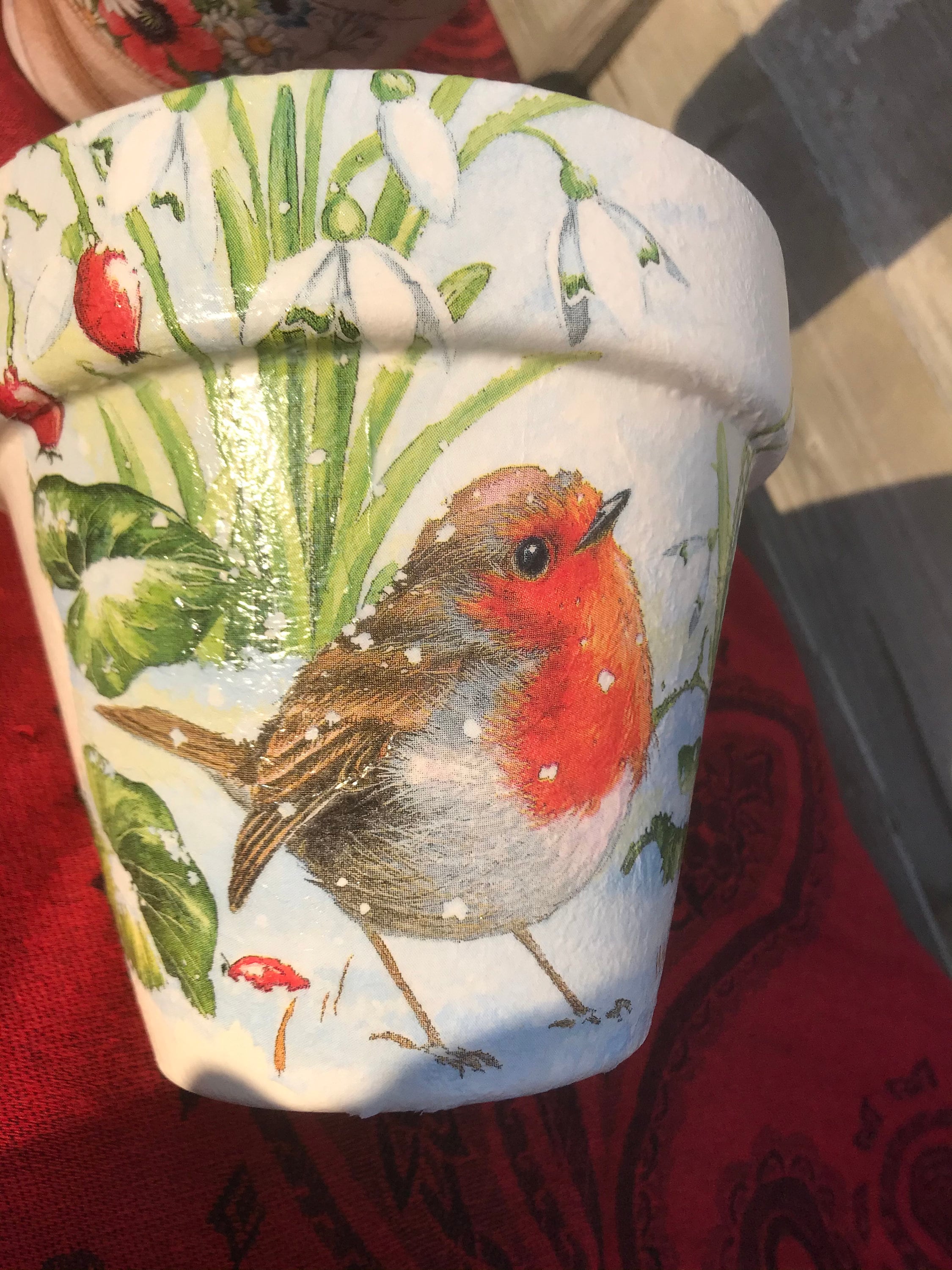 Robin Plant Pot Robin Gifts Robin Decoupaged Plant Pots - Etsy UK