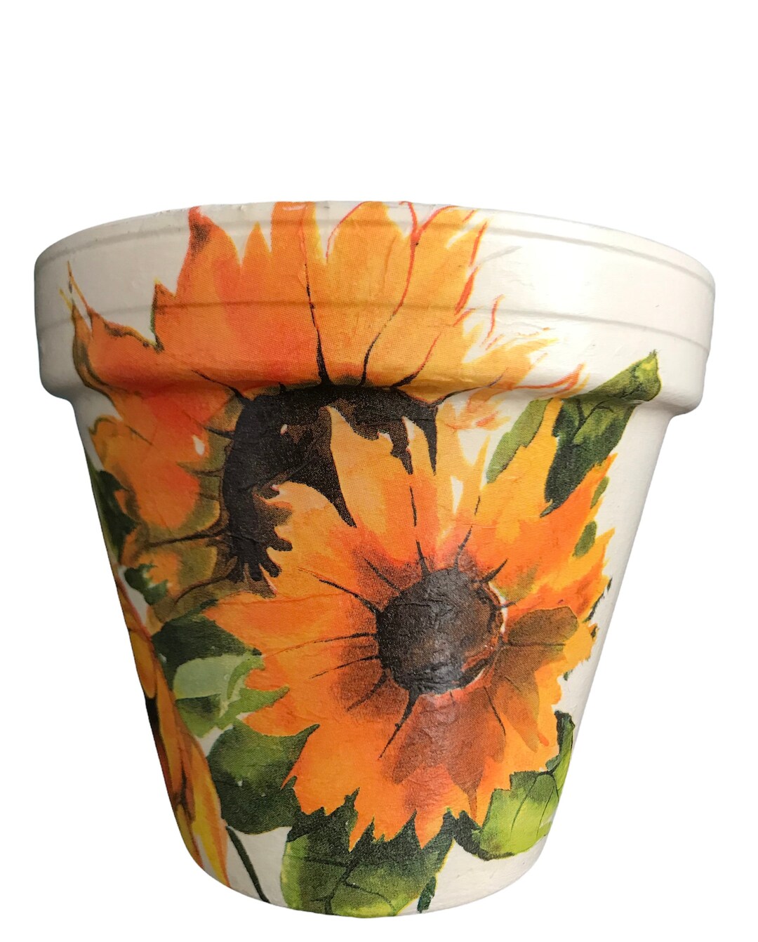 Sunflower Design Terracotta Plant Pot,sunflower Gifts ,yellow Flowerpot ...