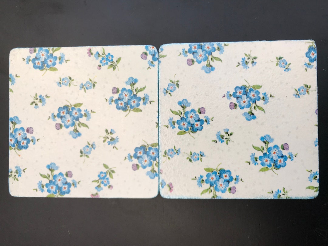 Forget Me Not Coasters blue Flower Coasters Forget Me Not - Etsy