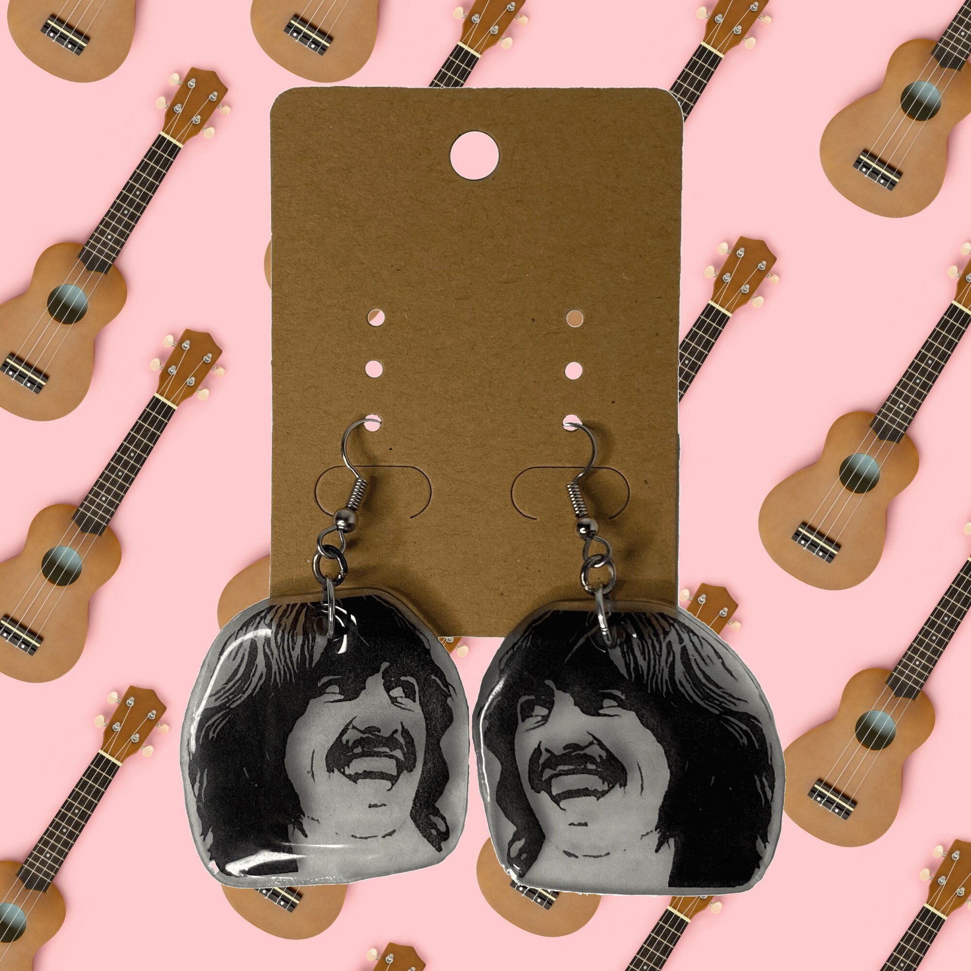 George Harrison Earrings: the Beatles Jewelry, Stainless Steel Hooks - Etsy