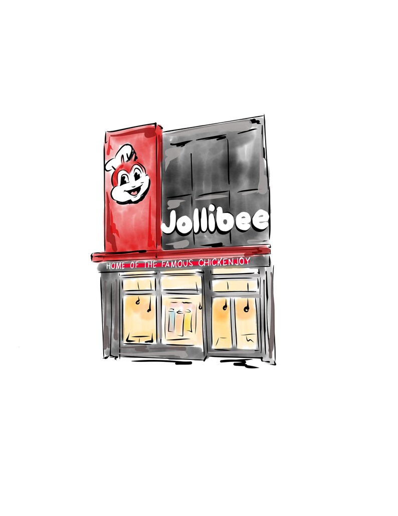 Jollibee Food Illustration Custom Art for Kitchen Birthday Gift for Him ...