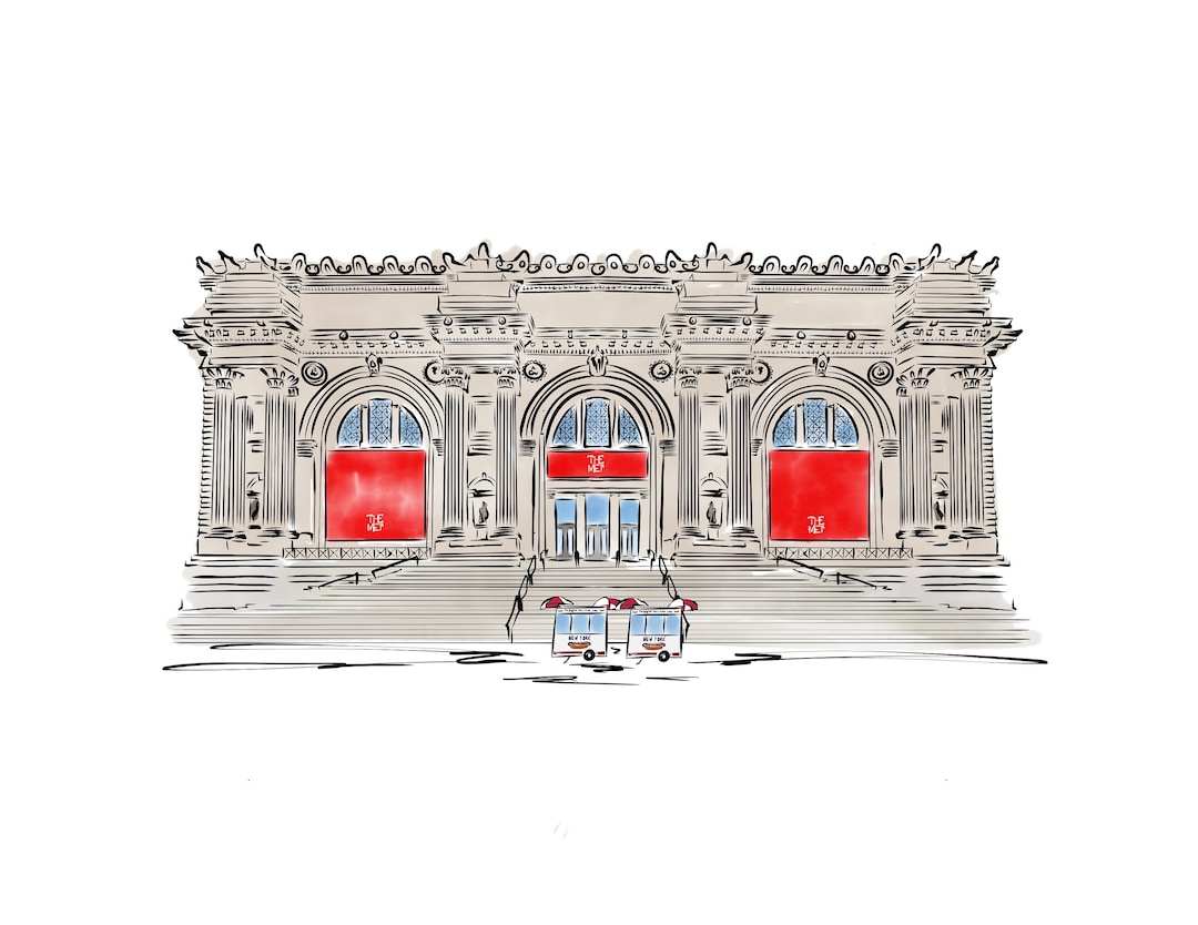 The Met Museum Illustration for Anniversary Gift for Birthday Wall Art ...