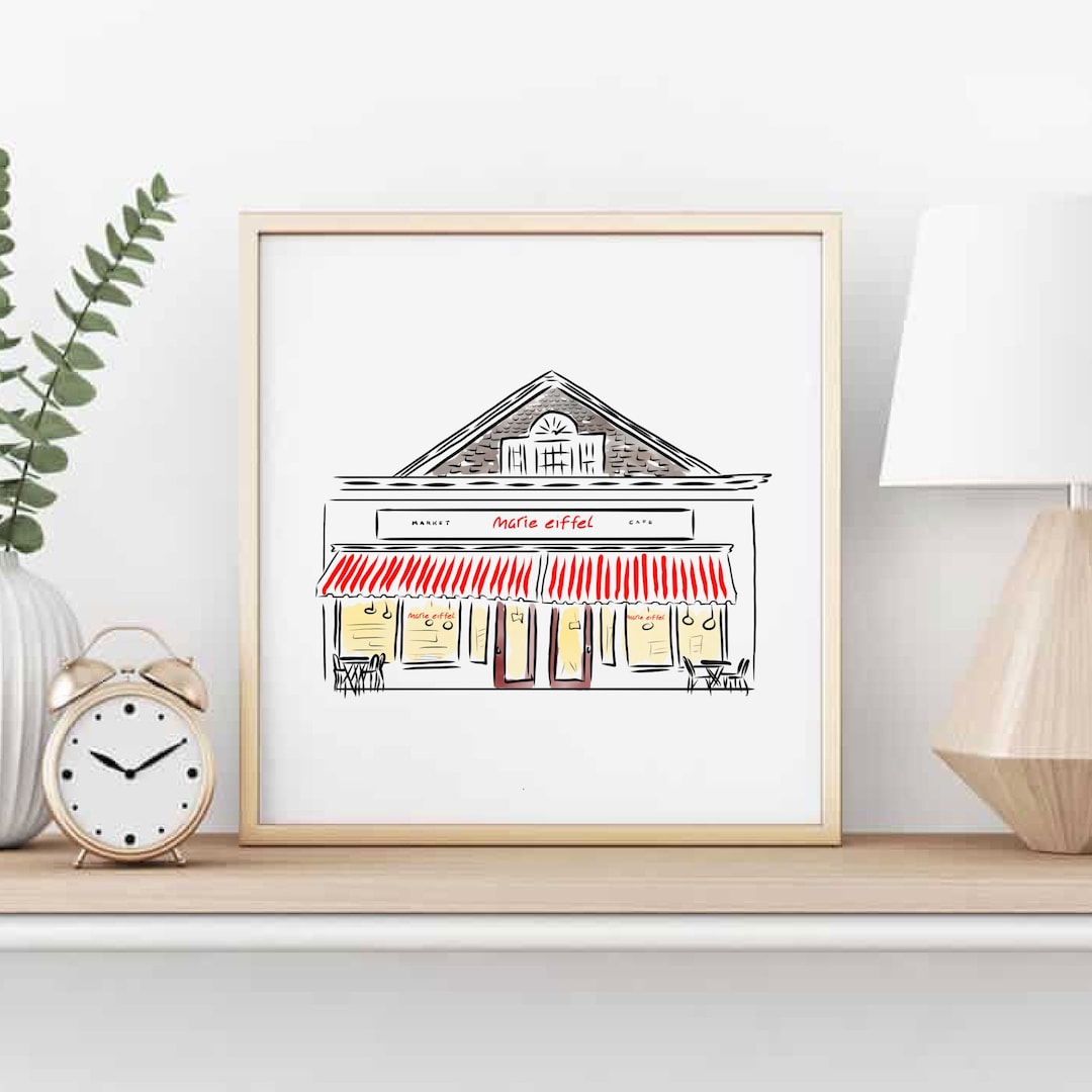 Marie Eiffel Shelter Island Hamptons Wall Art Custom Illustration Art ...
