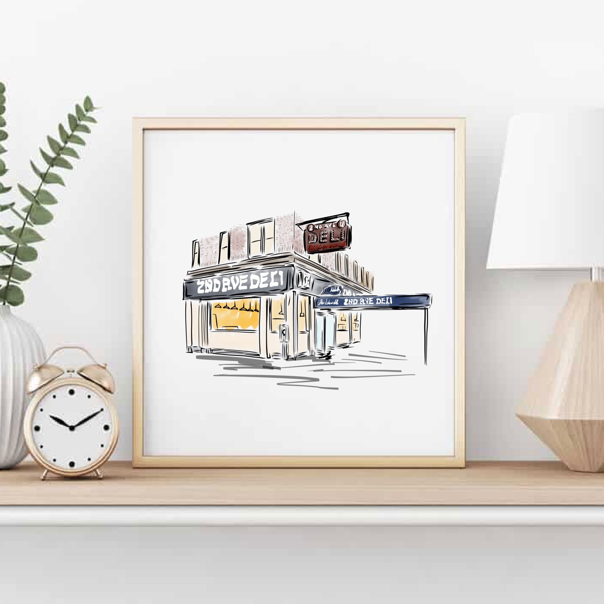 2nd Ave Deli New York Restaurant Wall Art Custom NYC Illustration ...
