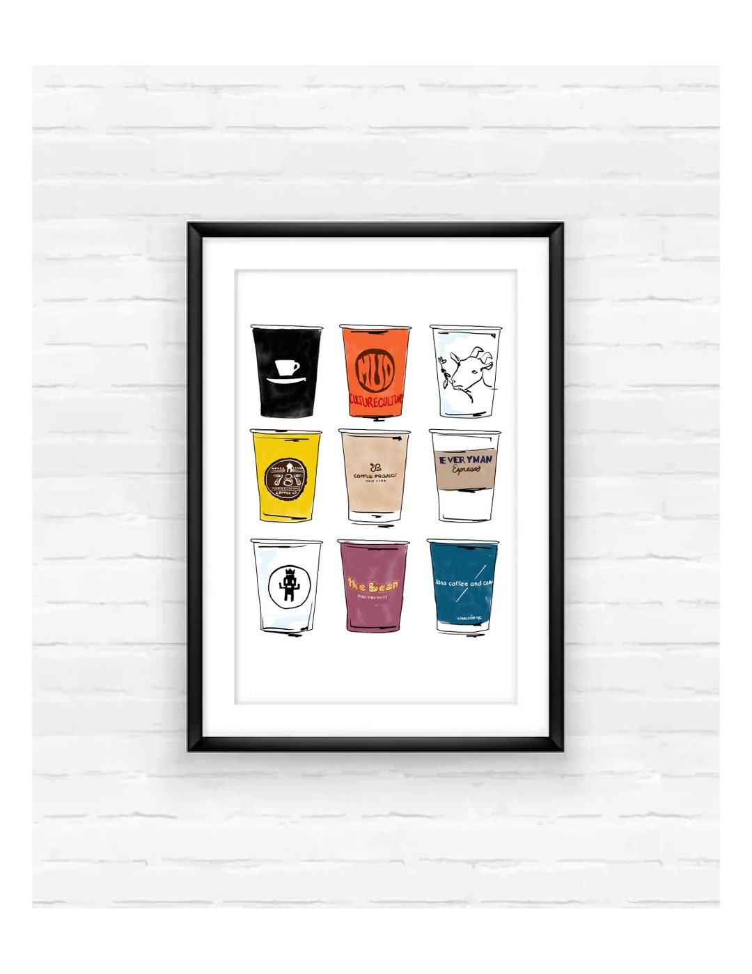 Custom East Village Coffee Cup Print, Coffee, Coffee Cup Print, Coffee ...