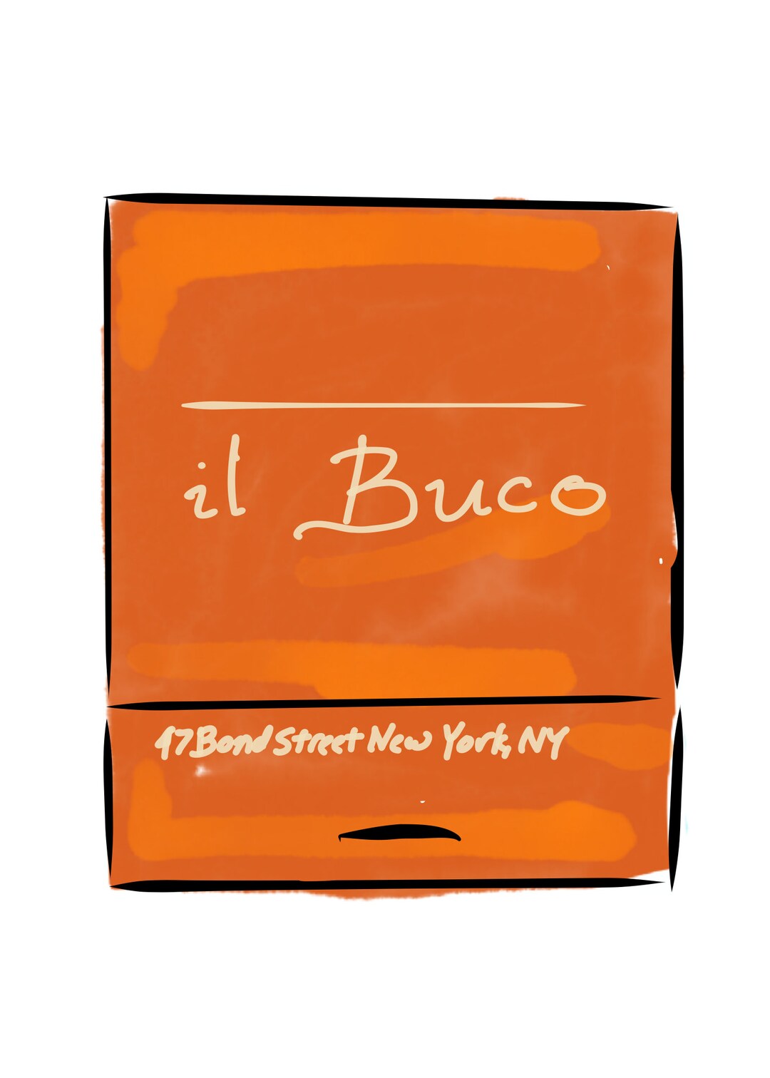 Il Buco New York City Matchbook Illustration Wall Art for the Home Gift ...